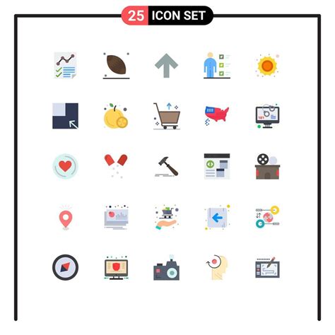 User Interface Pack Of 25 Basic Flat Colors Of Sunny Professional Arrow Personal Checklist