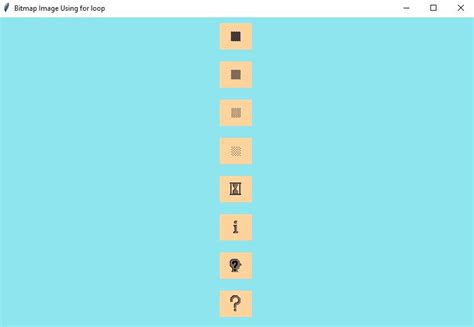 How To Create Bitmap Image In Label Tkinter Using For Loop