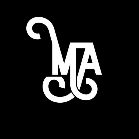 ma design de logotipo de carta. letras iniciais ma ícone do logotipo ...