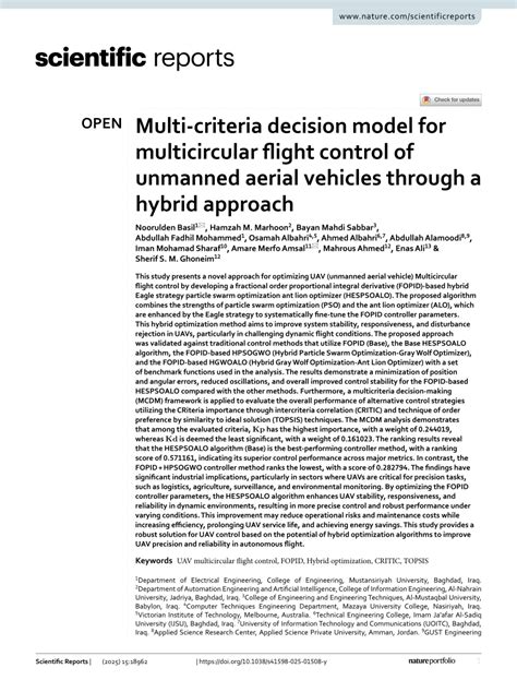 Pdf Multi Criteria Decision Model For Multicircular Flight Control Of Unmanned Aerial Vehicles