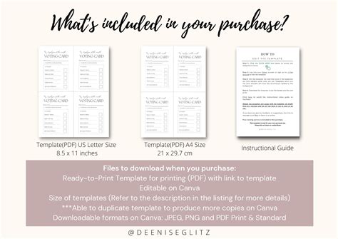 employee of the month voting card minimalist ballot editable canva template etsy