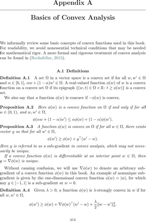 Basics Of Convex Analysis Appendix A Mathematical Analysis Of Basics Of Convex Analysis Appendix A Mathematical Analysis Of