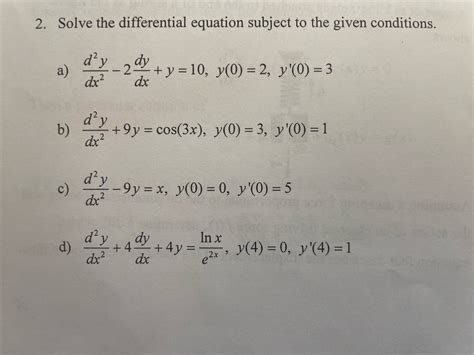 Answered 2 Solve The Differential Equation… Bartleby
