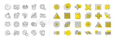 Time Management Line Icons Alarm Clock Timer Plan And Project Deadline Design Elements