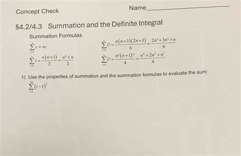 Solved Concept CheckNameq Summation And The Chegg Com