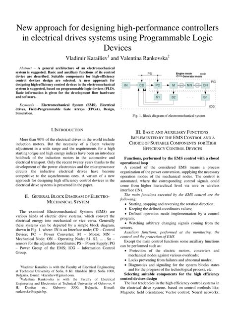 Pdf New Approach For Designing High Performance Controllers In Electrical Drives Systems Using