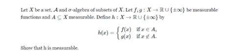 Solved Let X Be A Set A And σ Algebra Of Subsets Of X Let