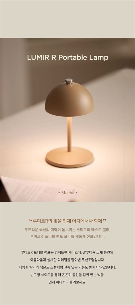 루미르r 포터블 램프 모카 무선 조명 감도 깊은 취향 셀렉트샵 29cm