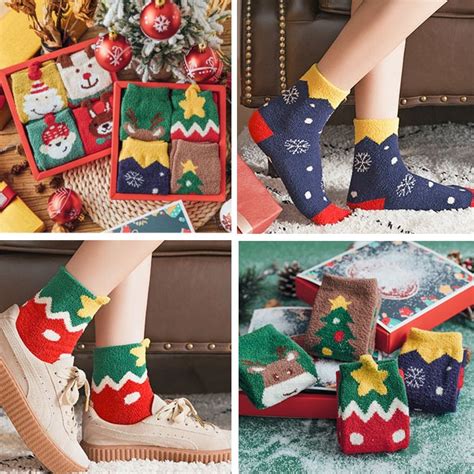 스마트보이 4종세트 Xm 털빠짐없는 크리스마스 고급 수면양말 트리장식 데코 선물 종이 Opp포장 크리스마스선물 크리스마스수면양말 겨울수면양말 털빠짐없는수면양말 성탄절