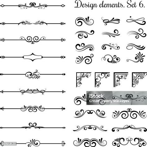 장식적인 테두리 및 번 창 모서리 로얄 장식 소용돌이 벡터 빈티지 페이지 구분선 화려한에 대한 스톡 벡터 아트 및 기타 이미지 화려한 한 줄로 장식품 Istock