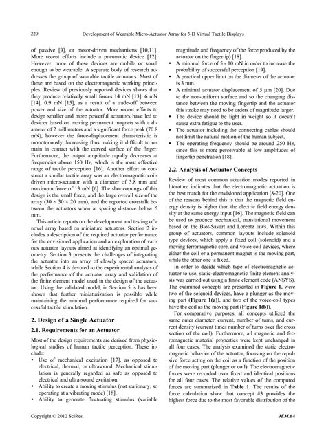 Ieeepro Techno Solutions 2012 Ieee Embedded Project Development Of Wearable Micro Actuator Array