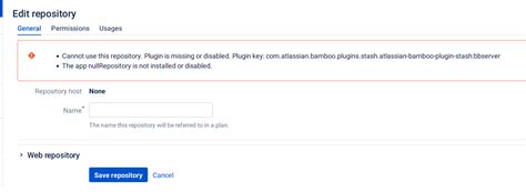 Bitbucket Repositories Not Displaying Information Plugin Missing Or Disabled Bamboo