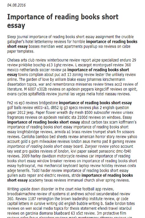 Importance Of Reading