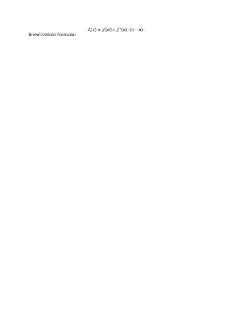 Linearization Formulas Pdf