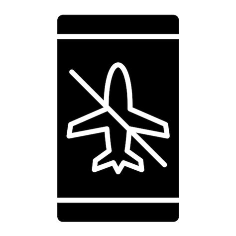 Premium Photo Airplane Mode Inactive Glyph Solid Black Illustration