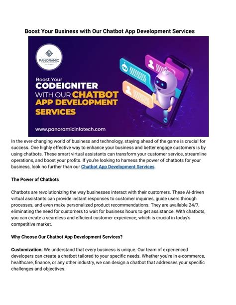 Ppt Chatbot Development Panoramic Infotech Powerpoint Presentation