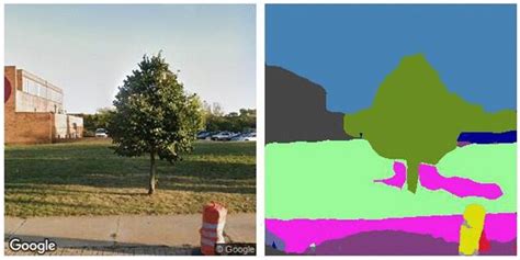 Example Of Gsv And Semantic Segmented Images Left Gsv Image And Its Download Scientific