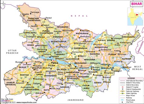 Bihar Map Latest Folding Map Of Bihar Hindi