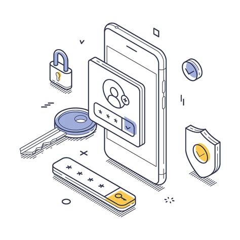 Digital Security Features With A Smartphone Key And Various Locks Depicting User