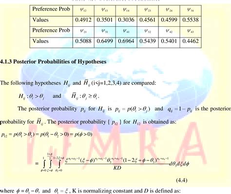 Table 43 From A Bayesian Look At The Bradley Terry Paired Comparison Model Semantic Scholar