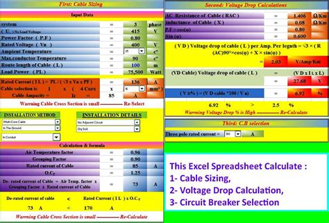 Voltage Drop Excel Spreadsheet Cfghnsfdg2
