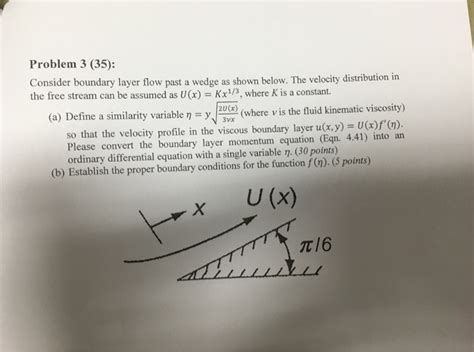 Solved Consider Boundary Layer Flow Past A Wedge As Shown Chegg