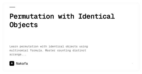 Permutation With Identical Objects Combinatorics Mathematics Grade 12 High School
