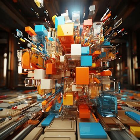 Premium Ai Image Abstract 3d Rendering Of Chaotic Geometric Shapes