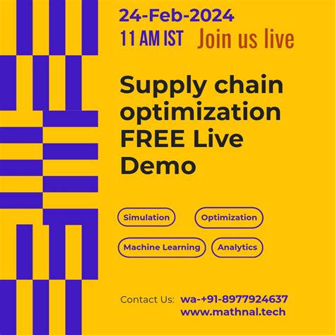 Learn Supply Chain Optimization With Mathnal On 24 Feb 2024 Krish Naidu Consultant And