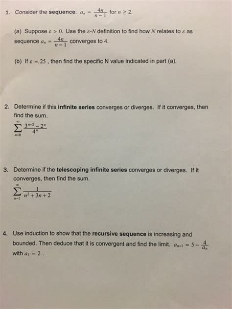 Solved Consider The Sequence An For N N A Suppose Chegg