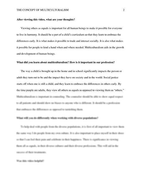 Solution The Concept Of Multiculturalism Studypool