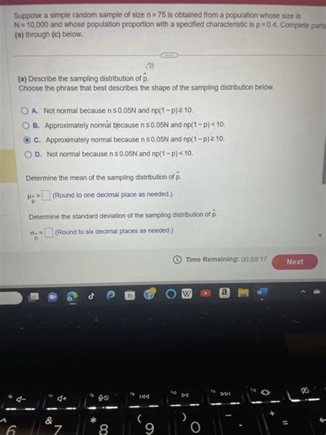 Solved Suppose A Simple Random Sample Of Size N Is Chegg