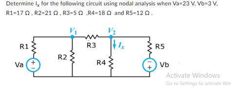 solved determine ix for the following circuit using nodal