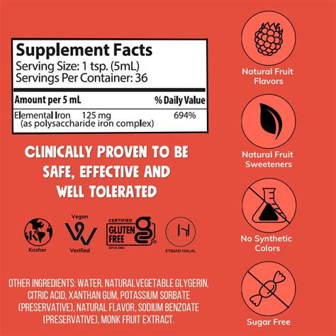 Novaferrum Wow 125mg High Potency Liquid Iron Supplement For Adults