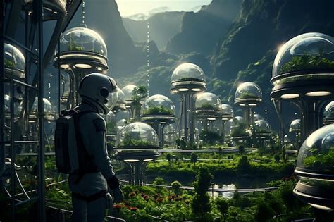 Premium Ai Image Advanced Space Agriculture And Farming Future Vision