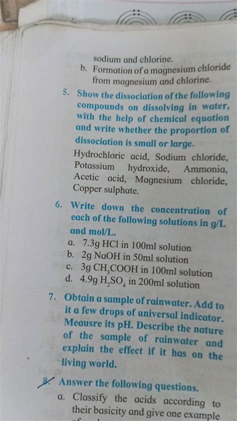 Show The Dissociation Of The Following Compounds On Dissolving In Water