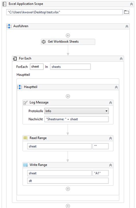 uipath how to add data from different excel sheets stack overflow
