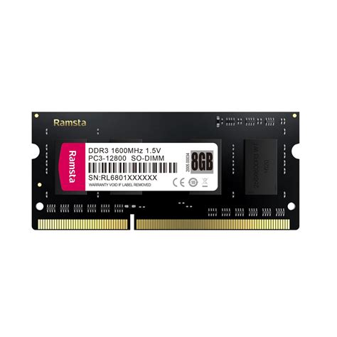 Ramsta 8gb Ddr3 1600mhz Memory Bank Black