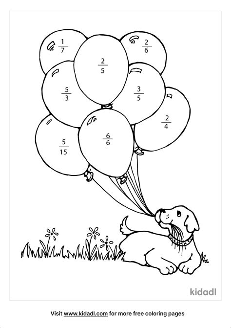 Coloring Pages Fraction Multiplying Fractions Worksheets Dividing Color