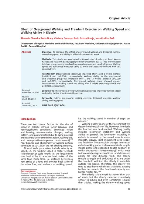 Pdf Effect Of Overground Walking And Treadmill Exercise On Walking Speed And Walking Ability