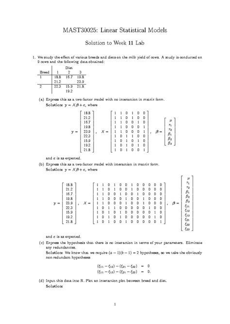 R Lab Week 11 Solutions Mast30025 Linear Statistical Models Solution