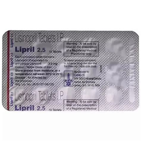 Lisinopril 25 Tablet At Rs 107stripe Cardiovascular Drugs In Surat