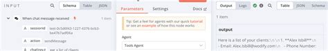 problem in node ‘ai agent‘ received tool input did not match expected