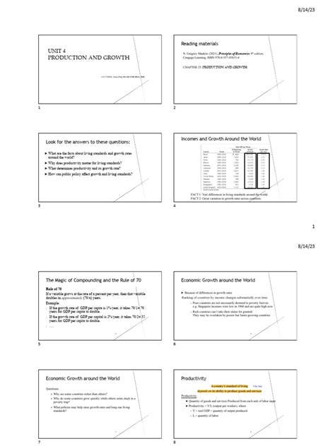 Unit 4 Production And Growth Pdf Economic Growth Production Function