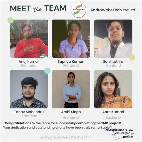 Androwebstech Congratulations To The Team For Successfully Completing The Tmr Project Your