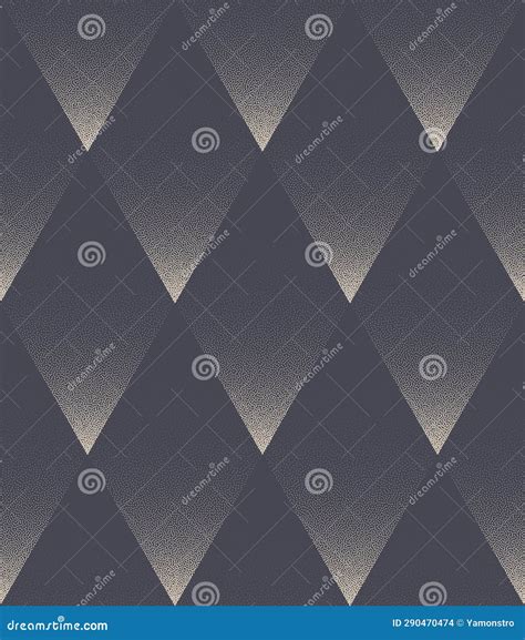 Elegant Neat Rhombus Grid Seamless Pattern Vector Dotwork Abstract