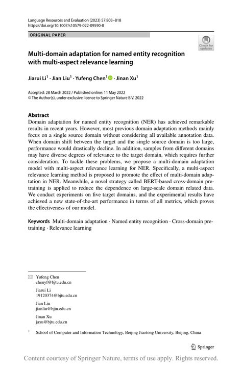 Multi Domain Adaptation For Named Entity Recognition With Multi Aspect