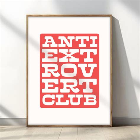 Introvert Poster Retro Wall Art Introvert Print Anti Extrovert Decor