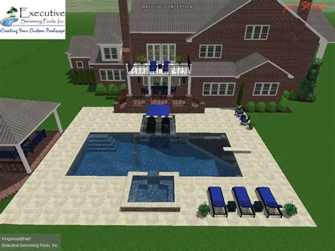 Custom Pool Design Rectangular With Spa