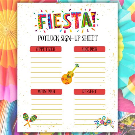 Taco Bar Sign Up Sheet Etsy